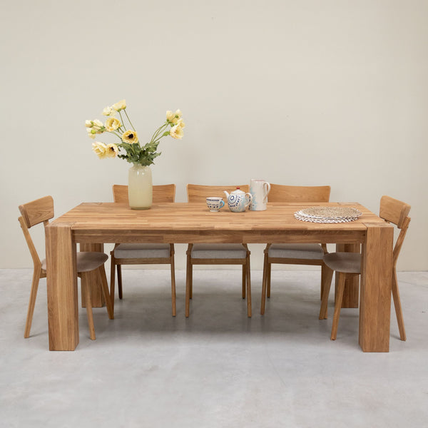 Mesa de comedor madera maciza roble rustico escandinavo nordico